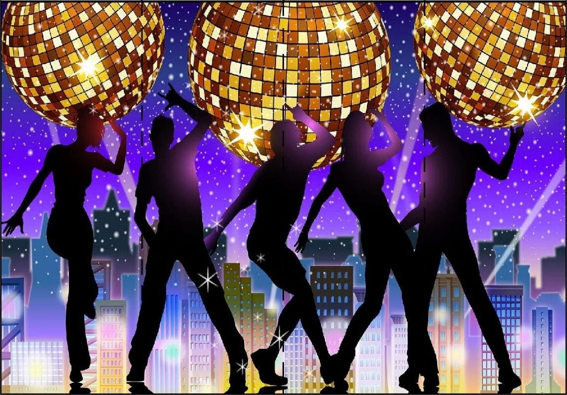 Disco Background Revelry Baby Shower Bar Newborn Photography ration ...