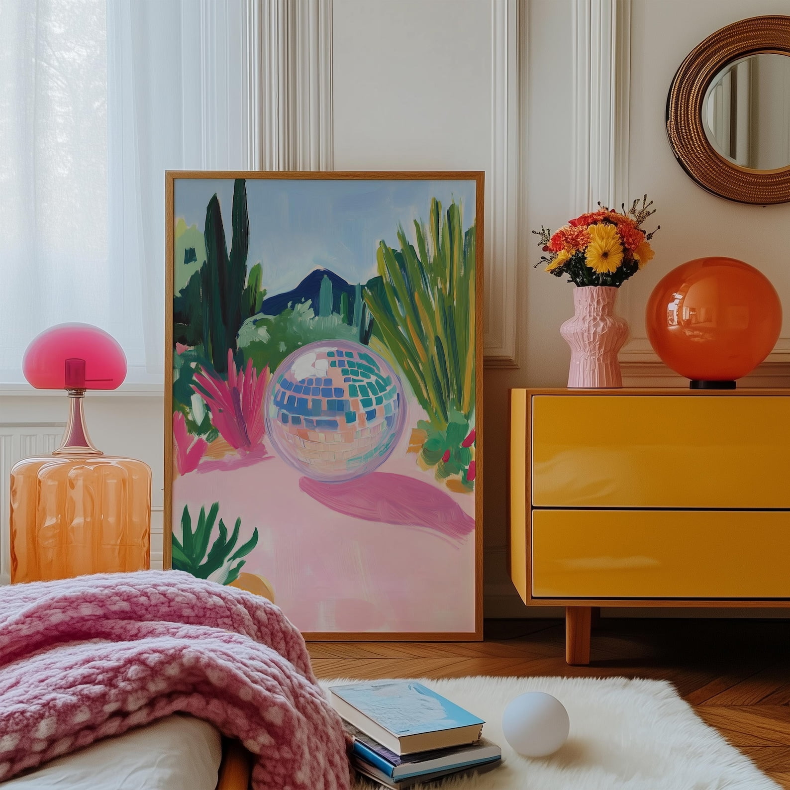 Disco Ball Cactus Print: Southwest Desert Fine Art Paper, 24x36 ...