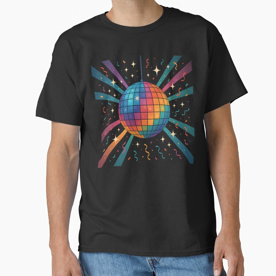 Disco Ball Celebration New Year Party Dance Club Fun Art Cool Unisex T ...