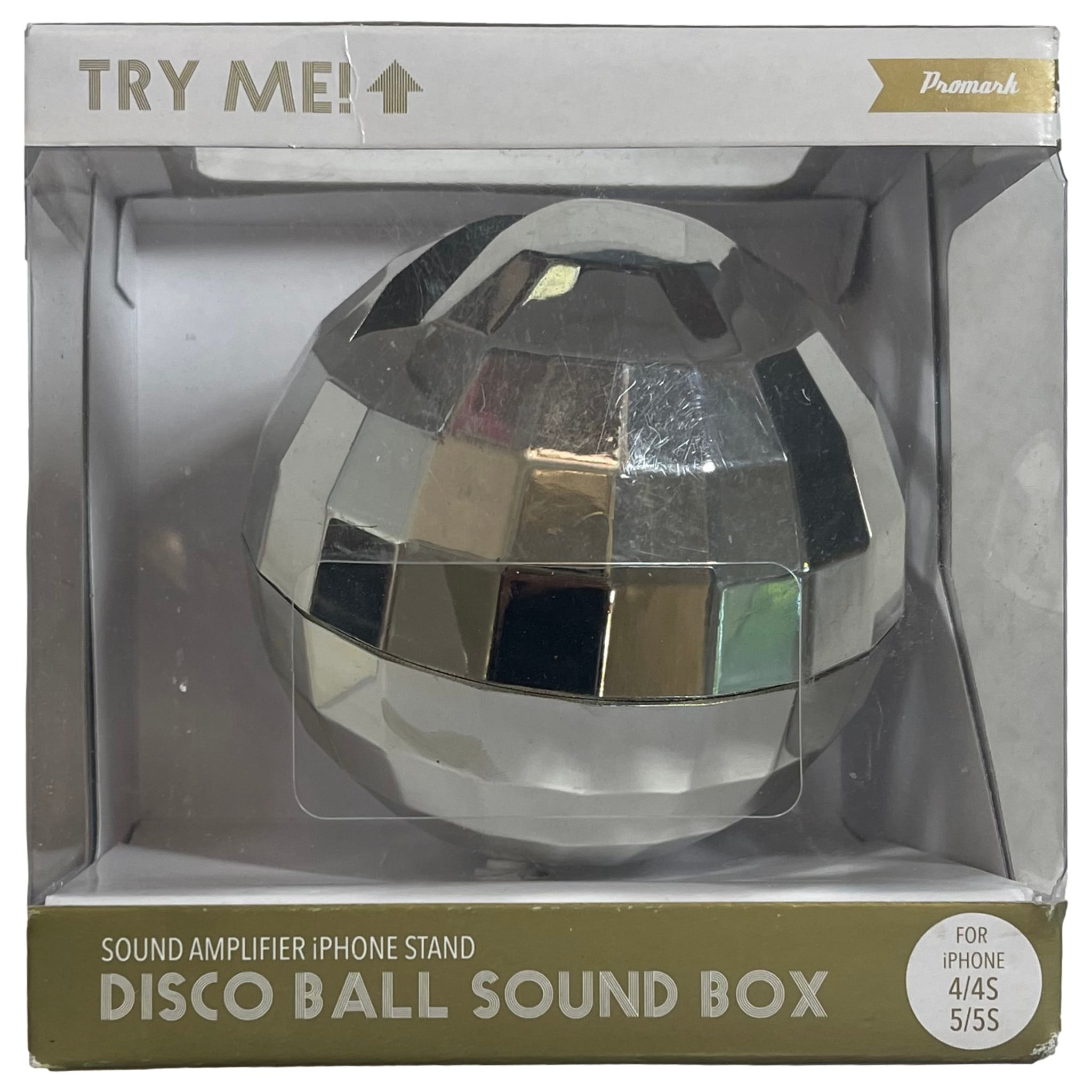 Disco Ball Cell Phone Amplifier Speaker - Silver for iphones 4 & 5 ...