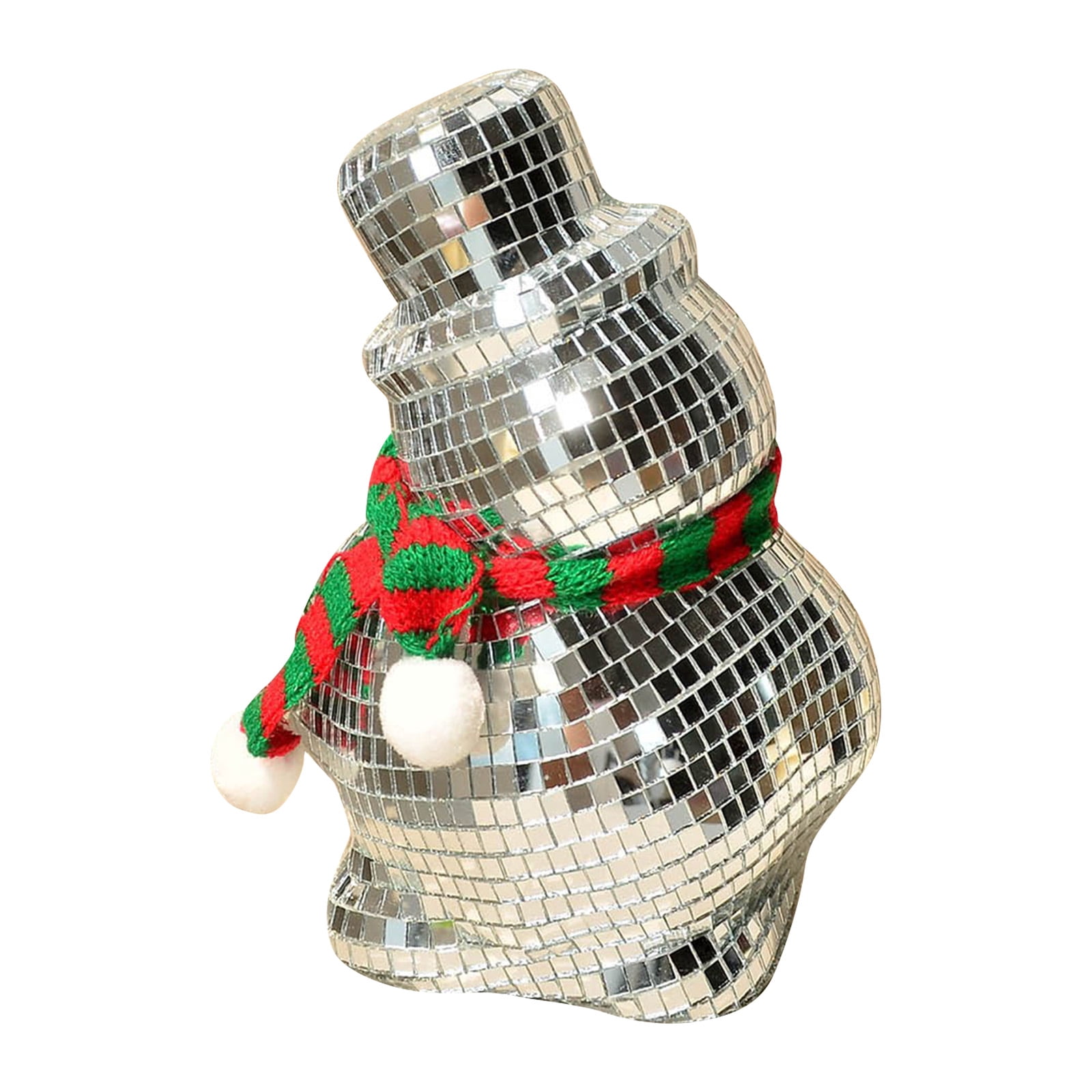 Disco Ball Christmas Decor - Shimmering Snowman Disco Ball Statue ...