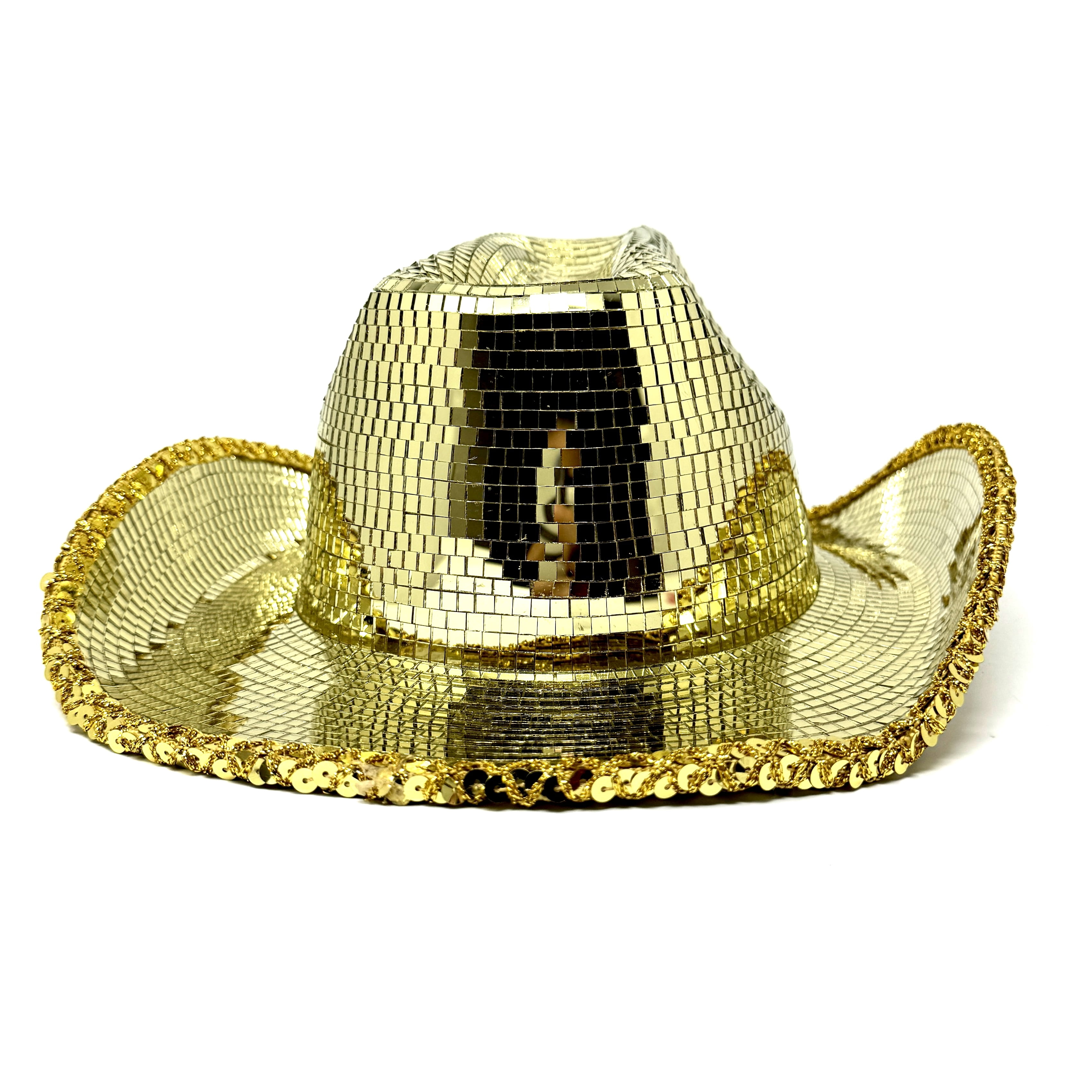 Disco Ball Cowboy Hat, Sparkly Concert Hat for Music Festivals Cowgirl ...