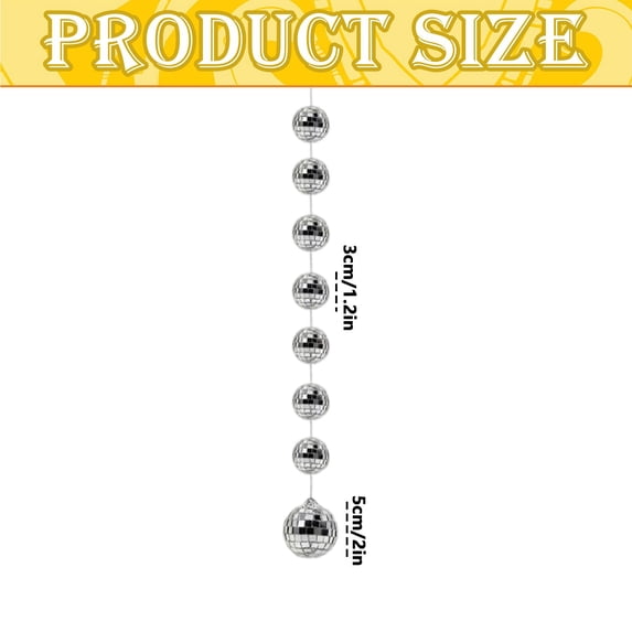 Disco Ball Garland, Mini Mirror Ball String for Party Decor, Disco ...