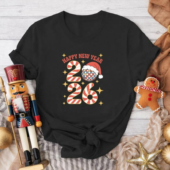 Disco Ball Happy New Year 2026 Christmas Xmas Fun Unisex T-Shirt, up to ...