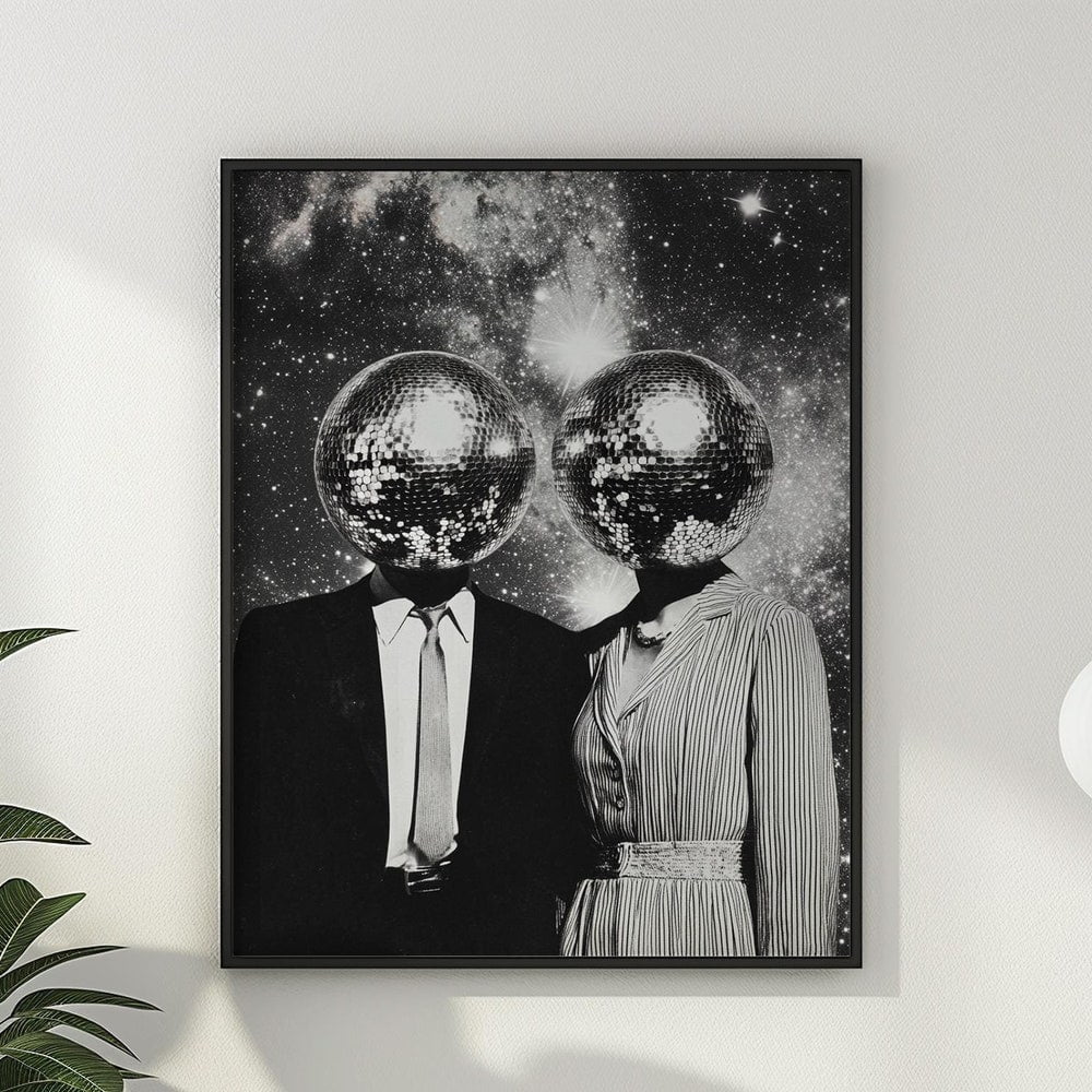 Disco Ball Heads Poster Print Mirror Ball Wall Art Maximalist Glam Wall ...