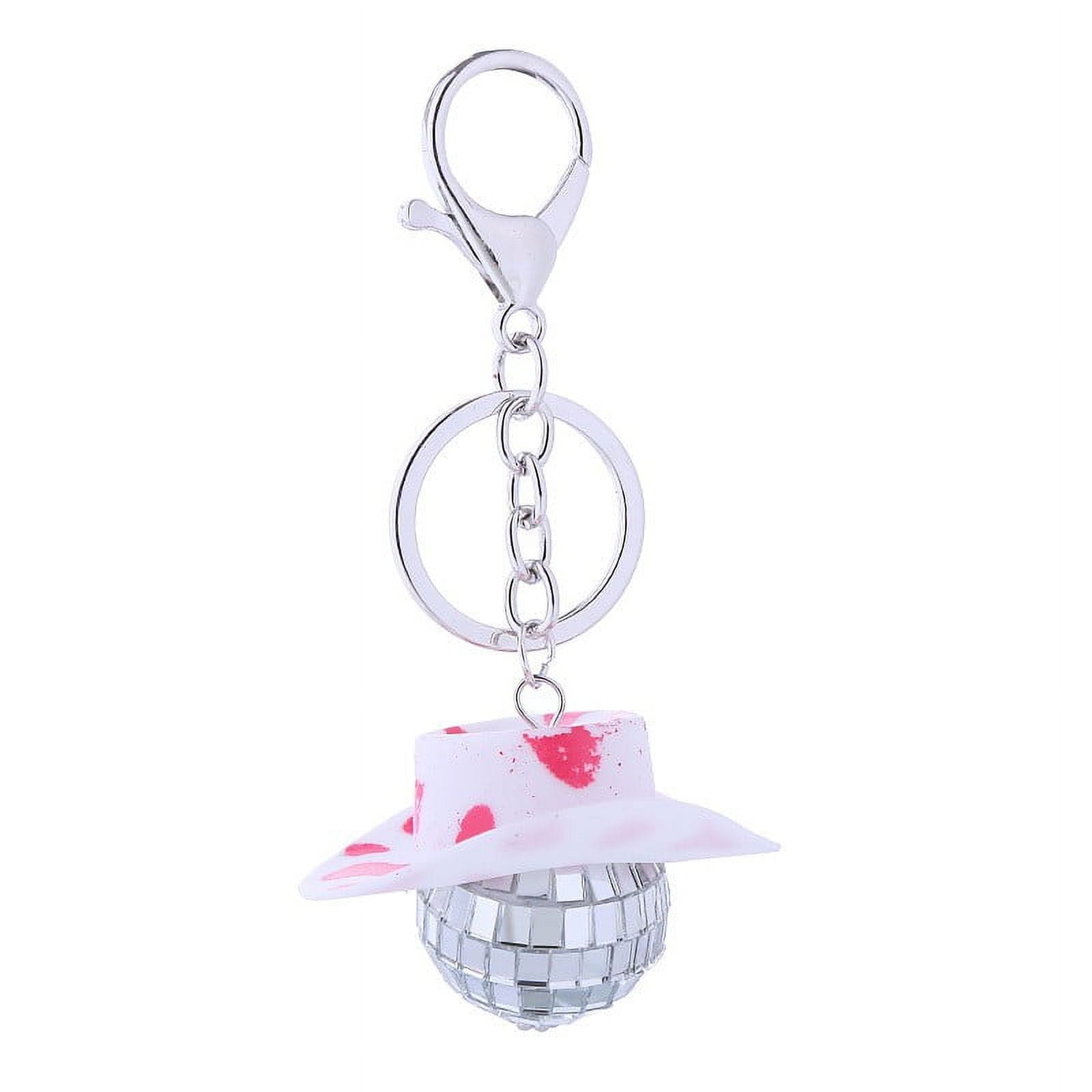Disco Ball Keychain Cowboy Hat Keyring 70s Disco Keychain Mirror Ball ...