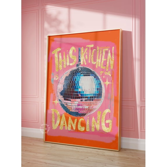 Disco Ball Kitchen Poster Preppy Wall Art, Poster Home Decor, Poster ...