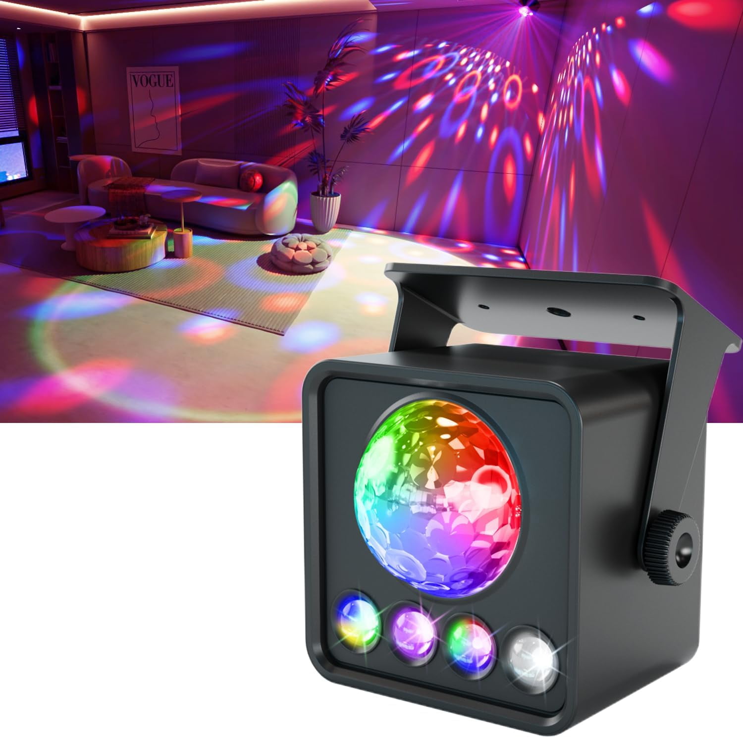Disco Ball Light Party Lights, Sunset Lamp Dj Disco Light with 6 ...