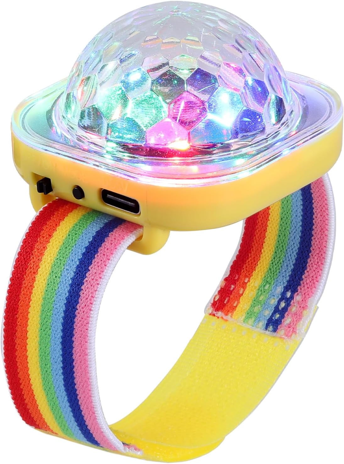 Disco Ball Light, Wearable Mini Portable LED Lamp Night Strobe Watch ...