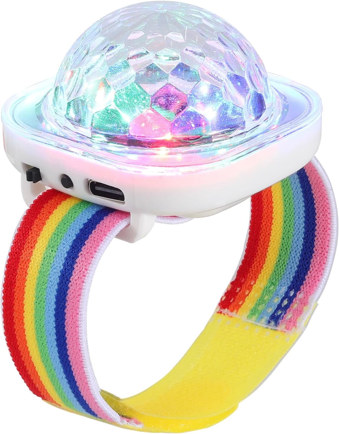 Disco Ball Light, Wearable Mini Portable LED Lamp Night Strobe Watch ...