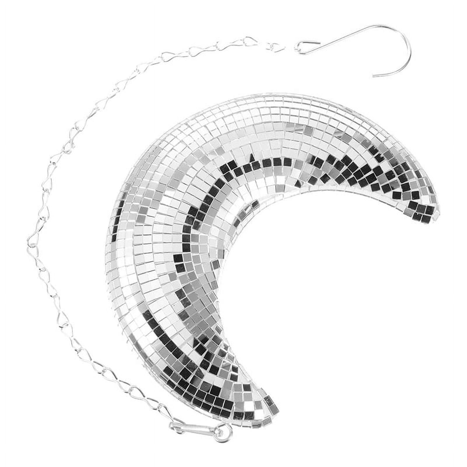 Disco Ball Moon Shape Hanging Mirror with Chain Bar Ktv Dj Club Stage ...