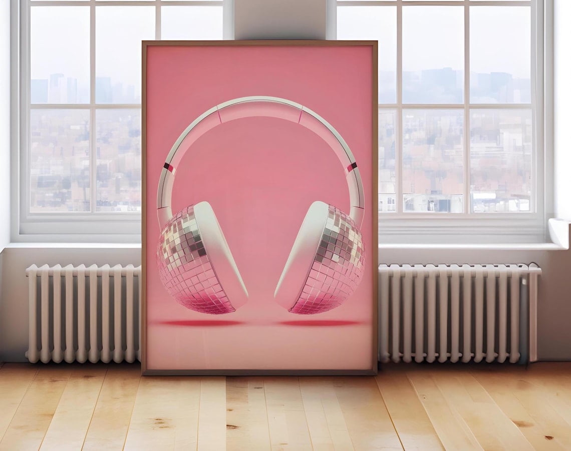 Disco Ball Music Poster, Trendy Preppyposters, Groovy Poster, , Poster ...