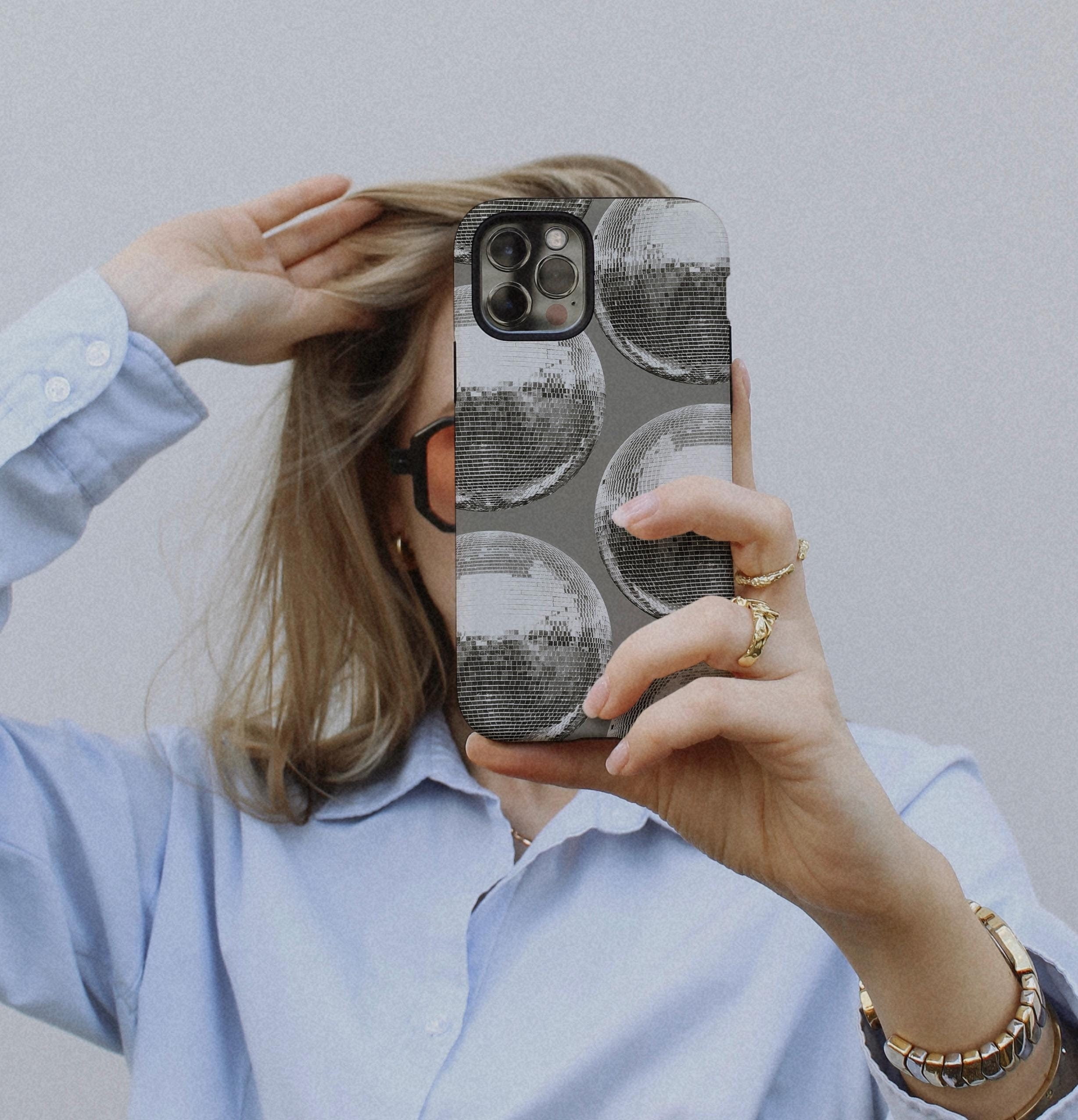 Disco Ball Phone Case Retro Shine Look with iPhone 17 to 11 Pro Max ...