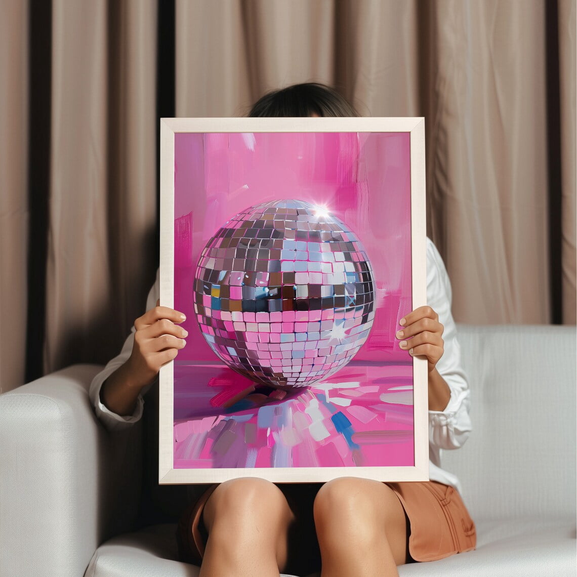 Disco Ball Pink Print, Watercolor Disco Ball, Girly Wall Art Dorm Art ...