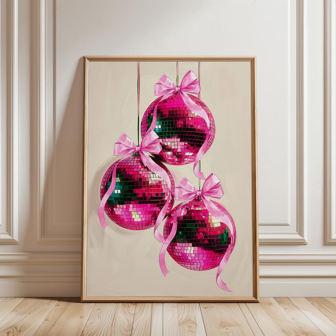Disco Ball Poster Disco Ball Decor Trendy Retro Bling Posters Pink Bow ...