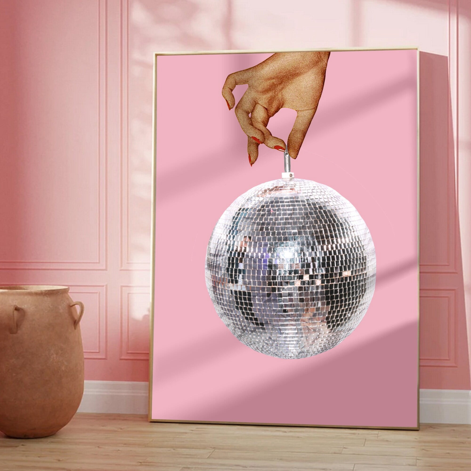 Disco Ball Poster, Retro Style Wall Art, Trendy Collage Poster, Party ...