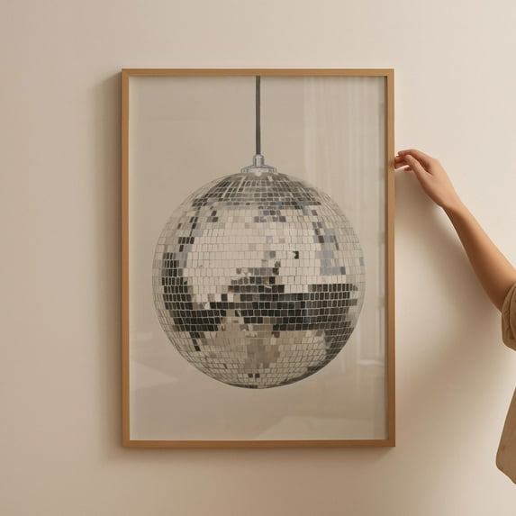 Disco Ball Poster Trendy Mirrorball Wall Art Home Decor Wall Art ...