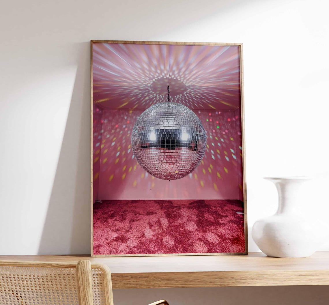 Disco Ball Print, Groovy Decor, Retro Print, Retro Wall Art, Disco Ball ...