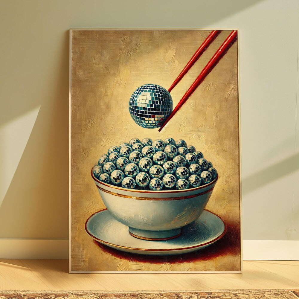 Disco Ball Print, Kitchen Print, Kitchen Wall Art, Sushi Print, Preppy ...