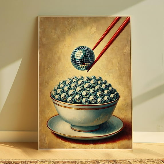 Disco Ball Print, Kitchen Print, Kitchen Wall Art, Sushi Print, Preppy ...