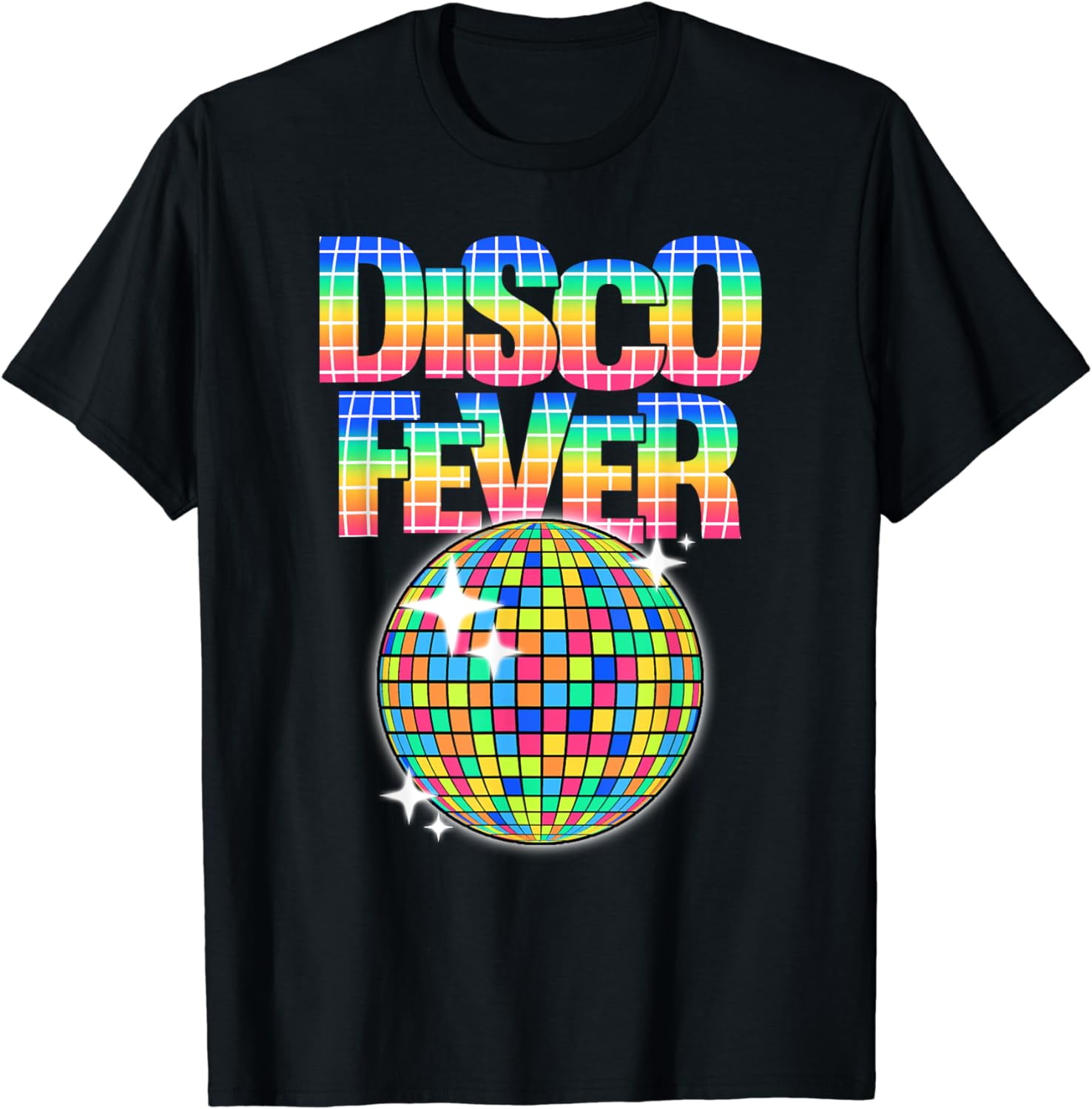 Disco Ball Themed Vintage Disco Fever Dancing T-Shirt Graphic & Letter ...