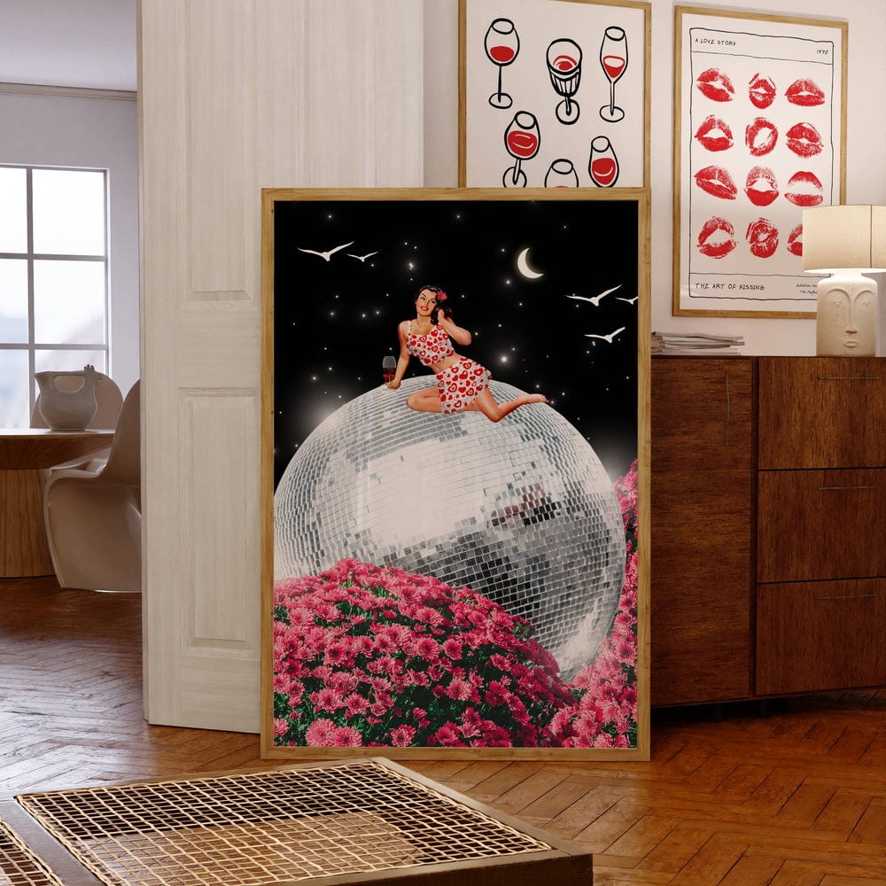 Disco Ball Wall Art, Mirrorball Print, Disco Print, Disco Poster ...