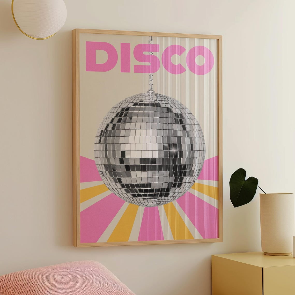 Disco Ball Wall Art, Retro Disco Ball Print, Mirrorball Art, Disco Wall ...