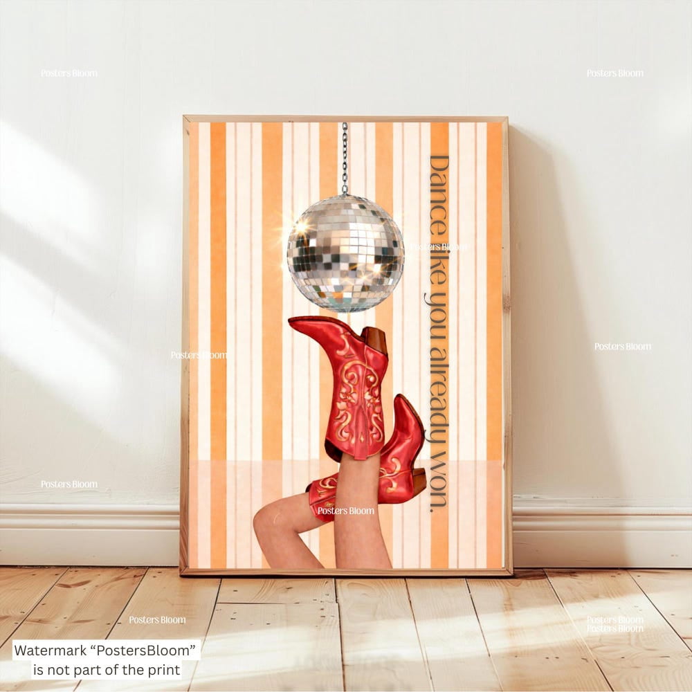 Disco Ball Wall Art with Quote Poster Print Dance like you already won ...
