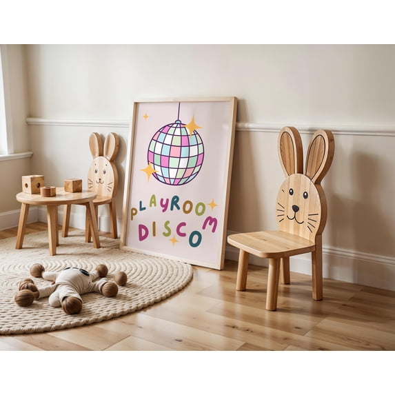 Disco Ball Wall Poster For Children Retro Playroom Decor , Poster Print ...