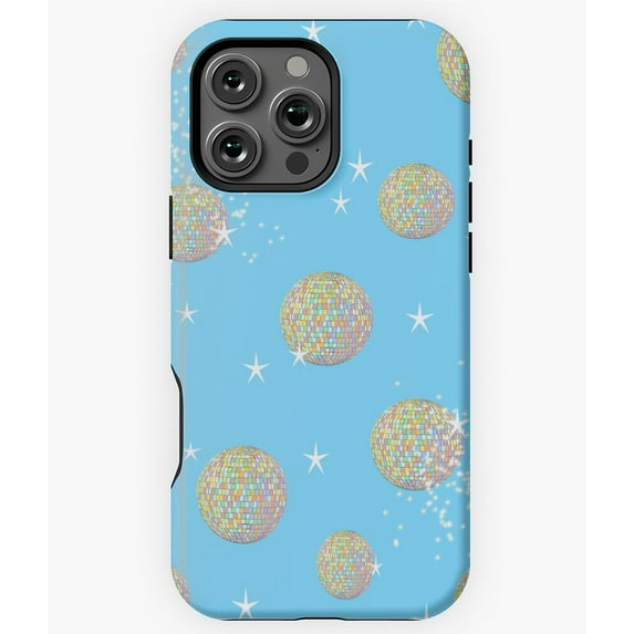 Disco Ball and Stars Pattern Party Phone Case for iPhone 16 15 14 13 12 ...