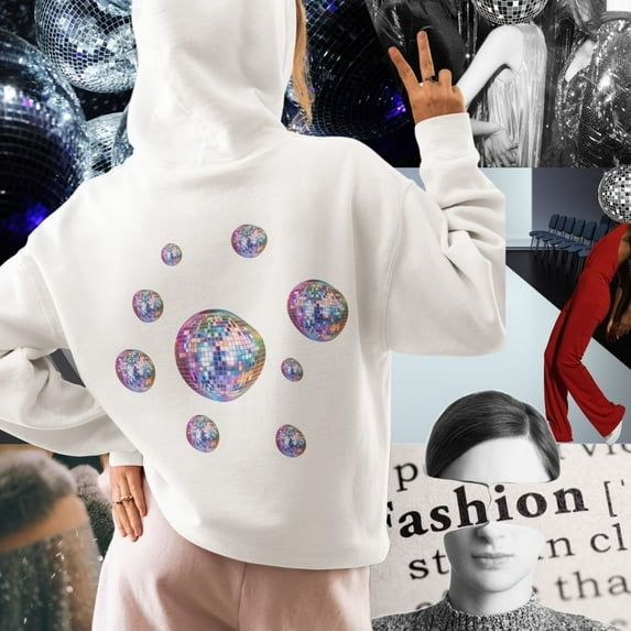 Disco Ball with Solar System Back Print - Aesthetic Meets Street Style ...