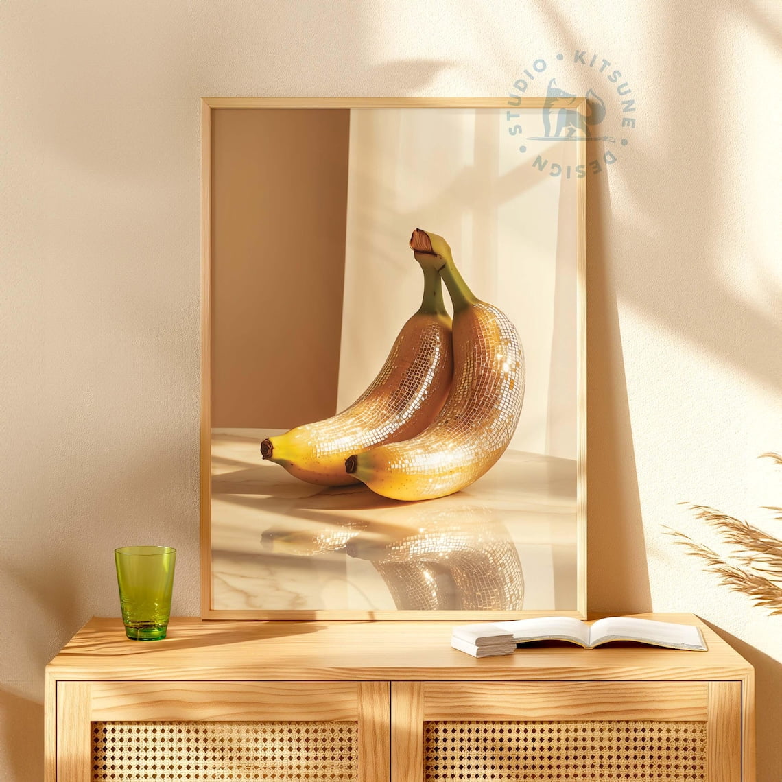 Disco Banana Funky Kitchen Wall Art, Unframed Paper Print Size 8x12 ...