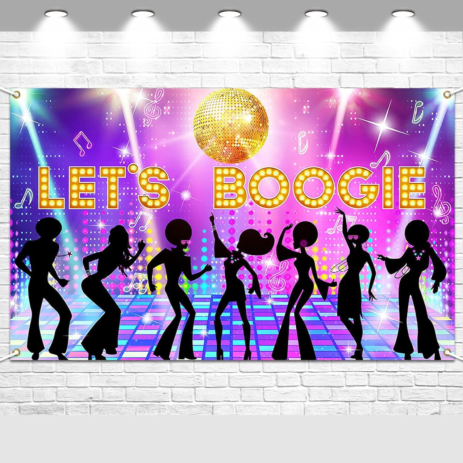 Disco Banner Back to 70s 80s 90s Let's Boogie Disco Party Backdrop ...