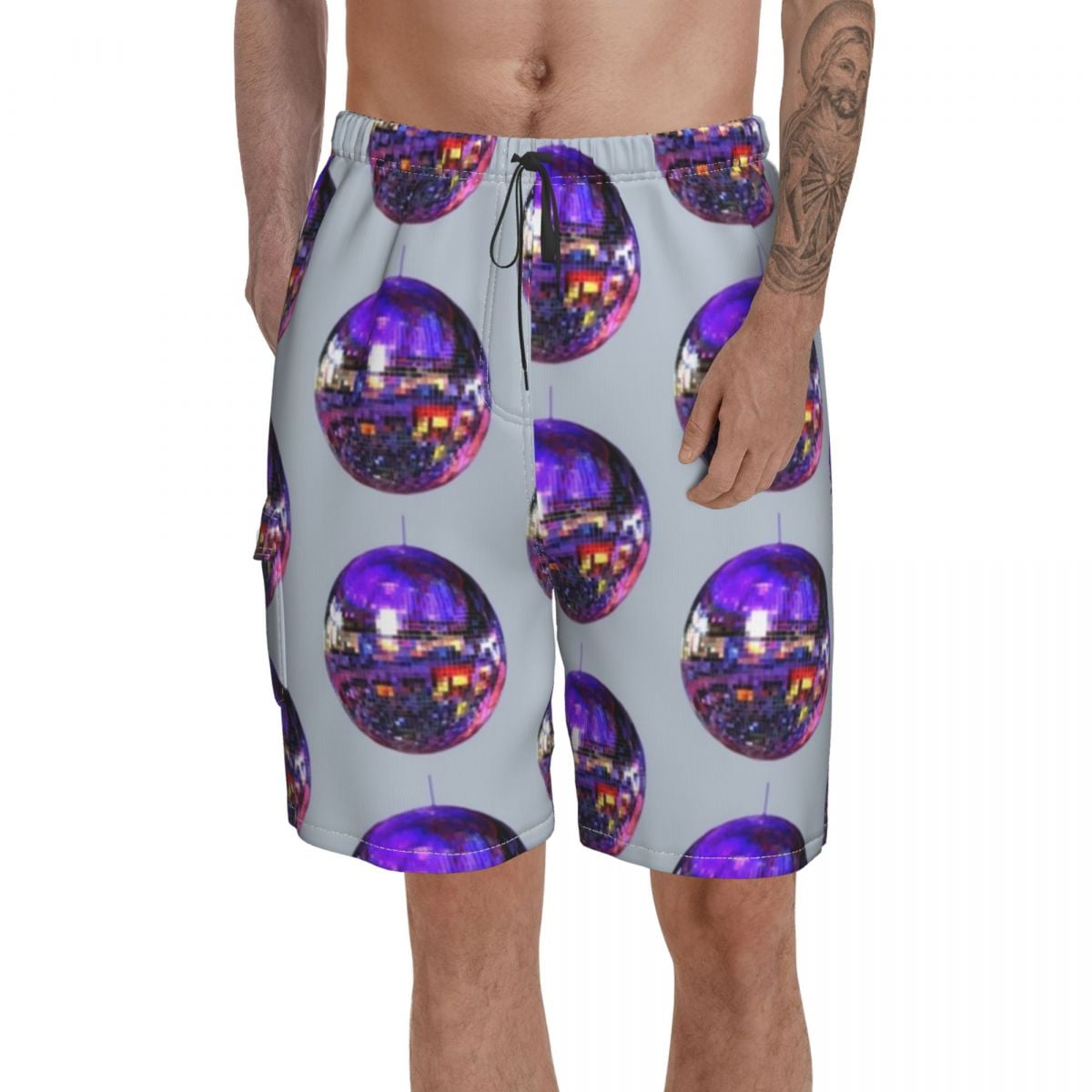 Disco Board Shorts Men Beach Swimming Trunks Polyester Pattern Swim ...