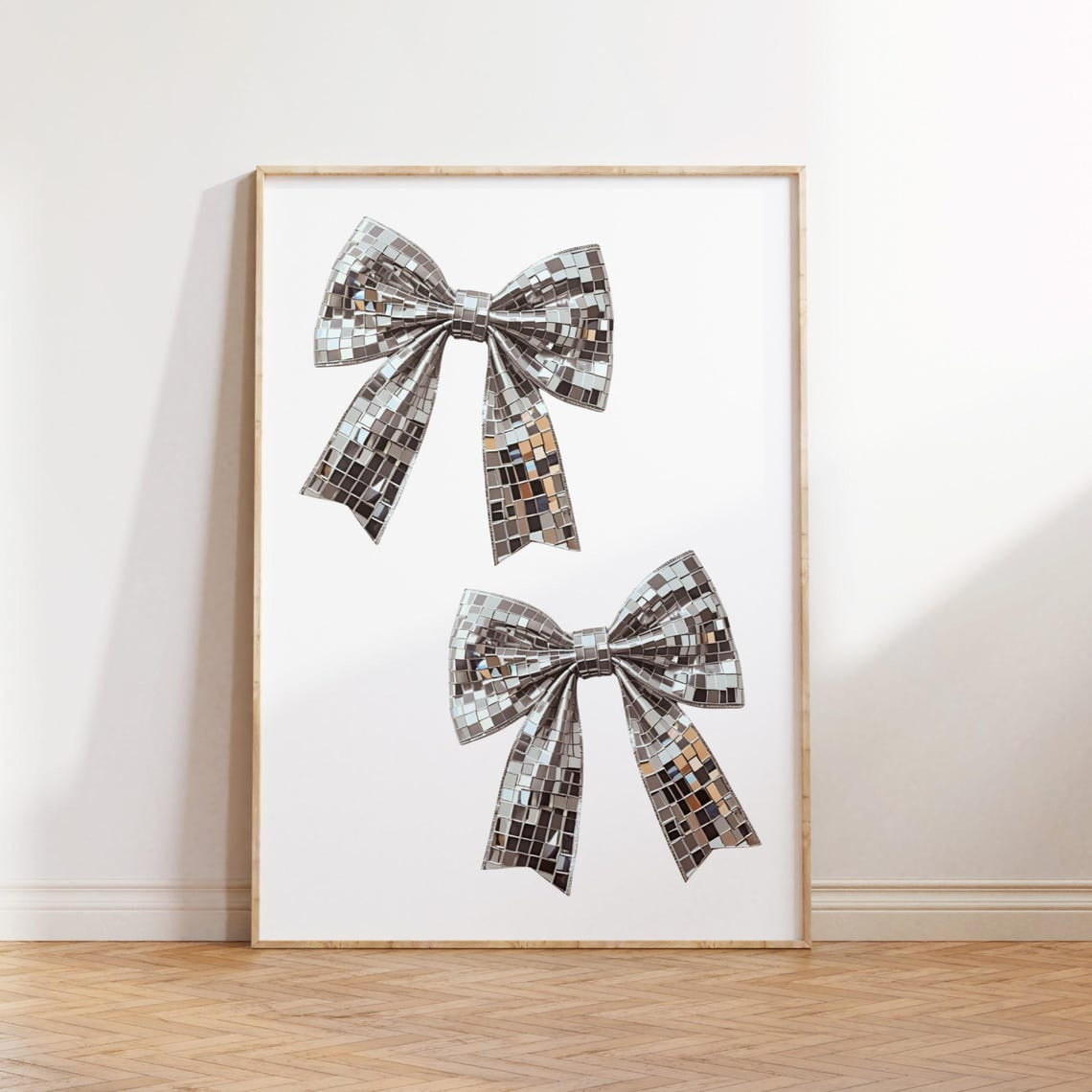 Disco Bow Wall Print Disco Ball Poster Trendy Bow Art Vintage Disco ...