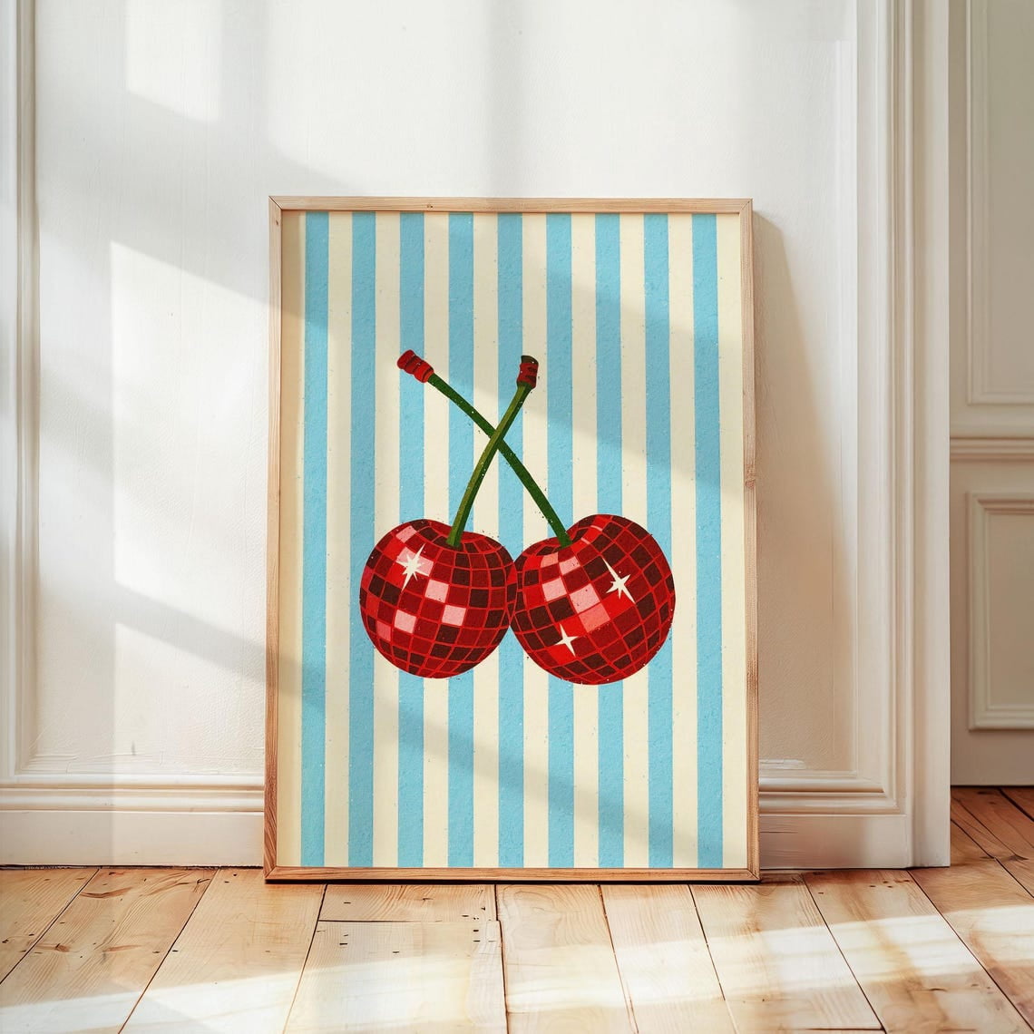 Disco Cherries Disco Ball Red Aesthetic Poster Unframed Paper Print ...