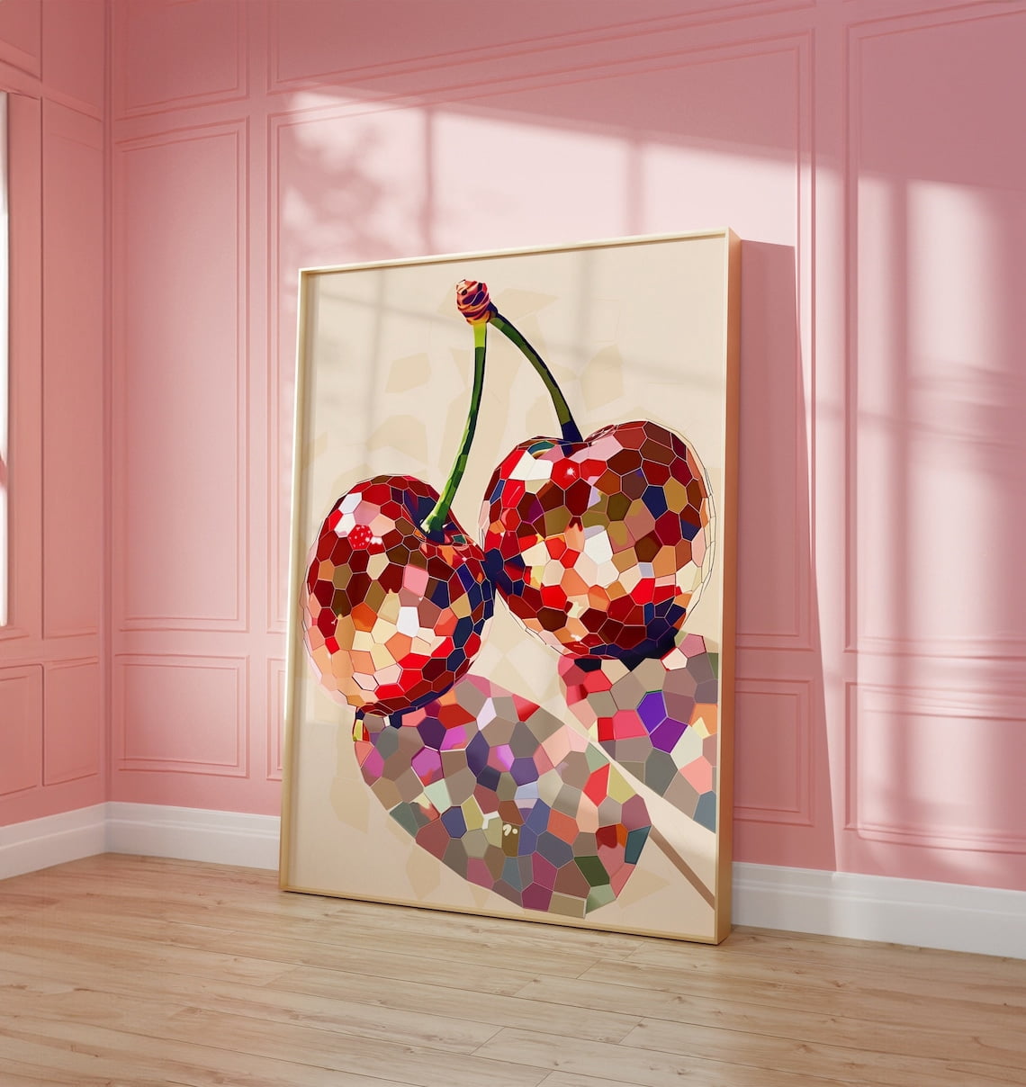 Disco Cherries Glam Disco Ball Red Cherry Aesthetic Fruit Dorm Room ...