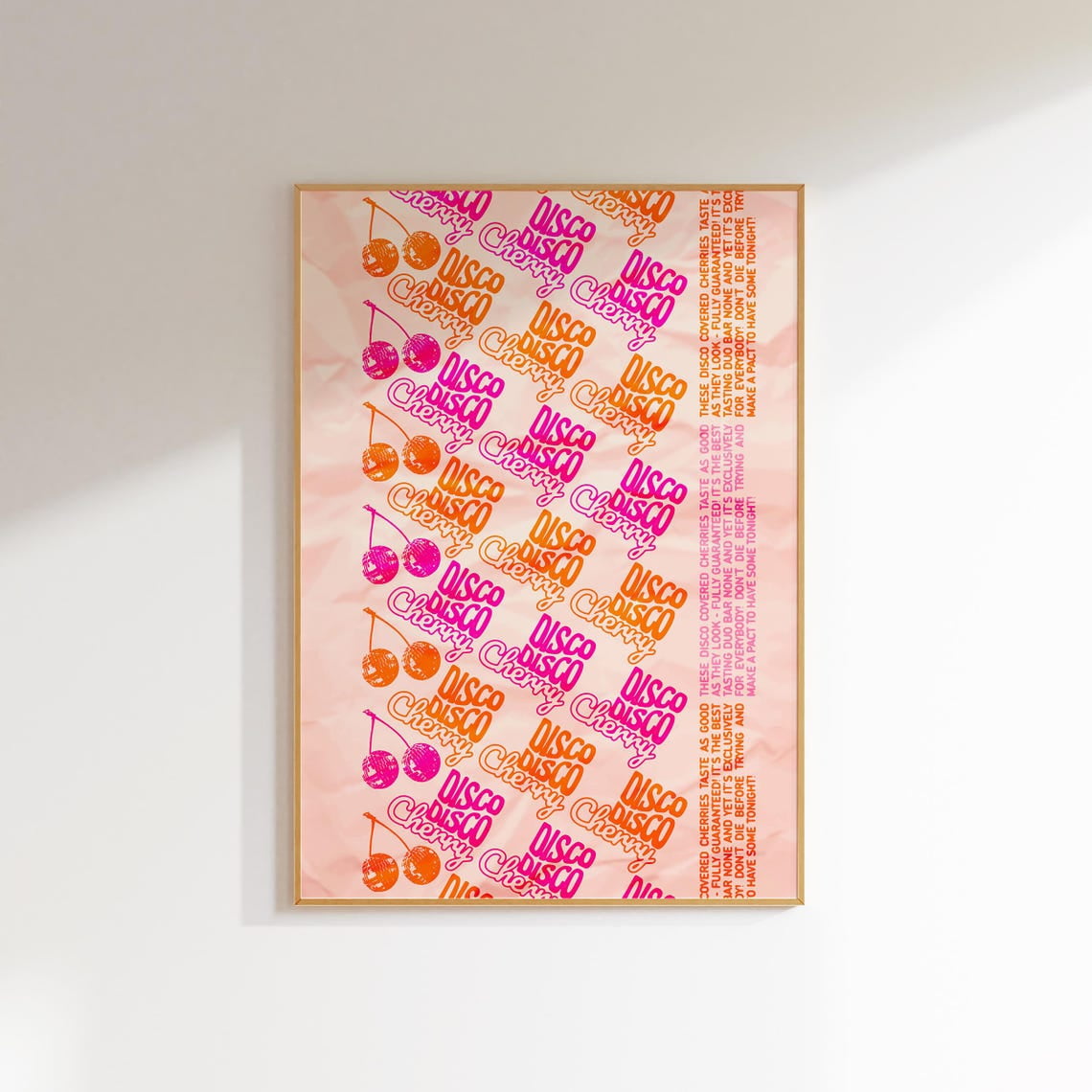 Disco Cherry Art Print Preppy Room Decor, Maximalist Funky Wall Art ...