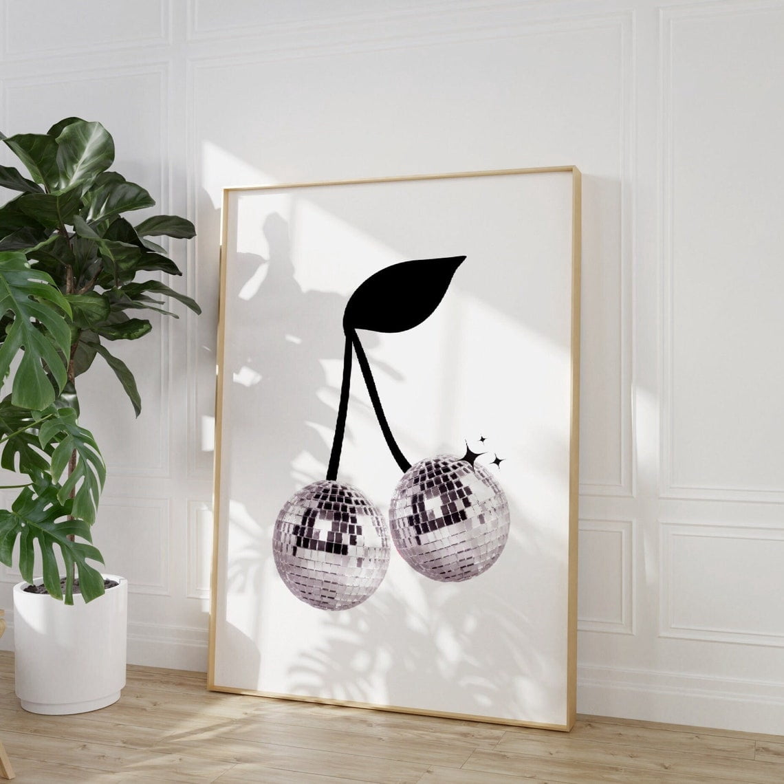 Disco Cherry Retro Preppy Wall Art, Unframed Canvas Size 24x36 ...