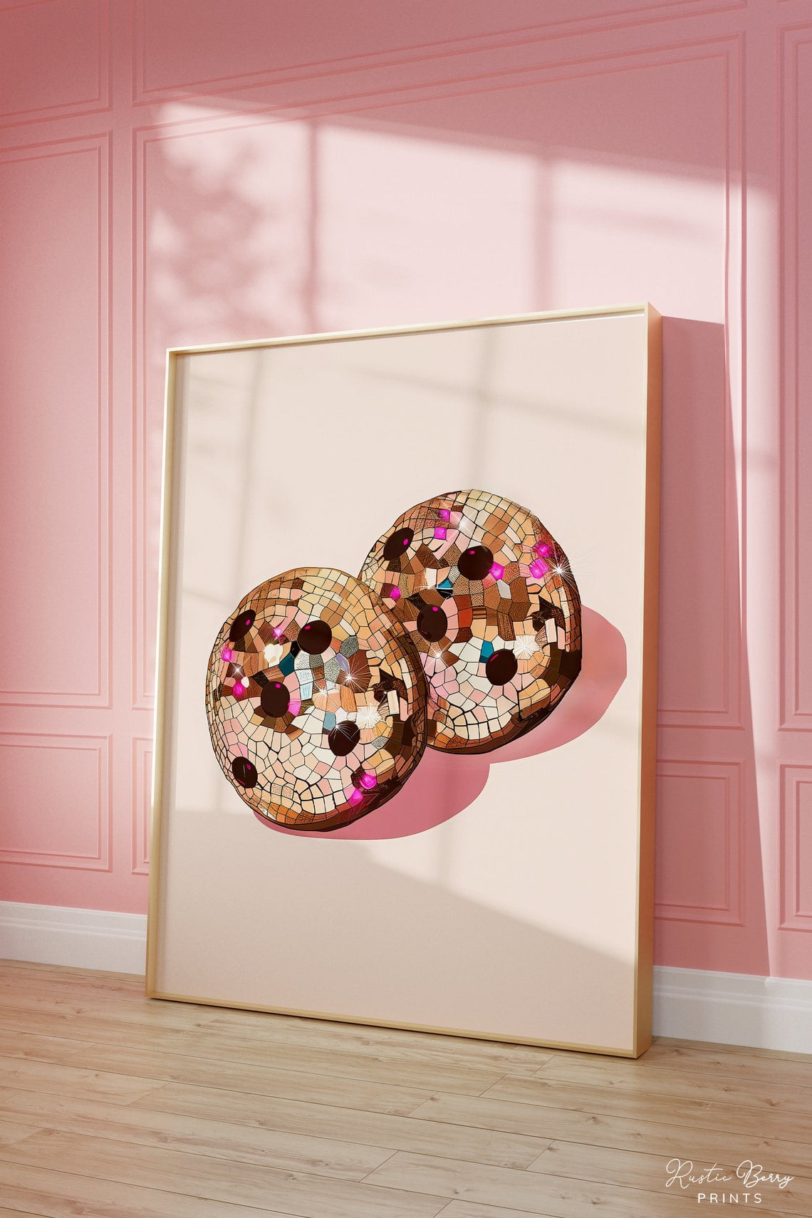 Disco Chocolate Chip Cookies Art Print Wall Art Poster Glam Disco Ball ...