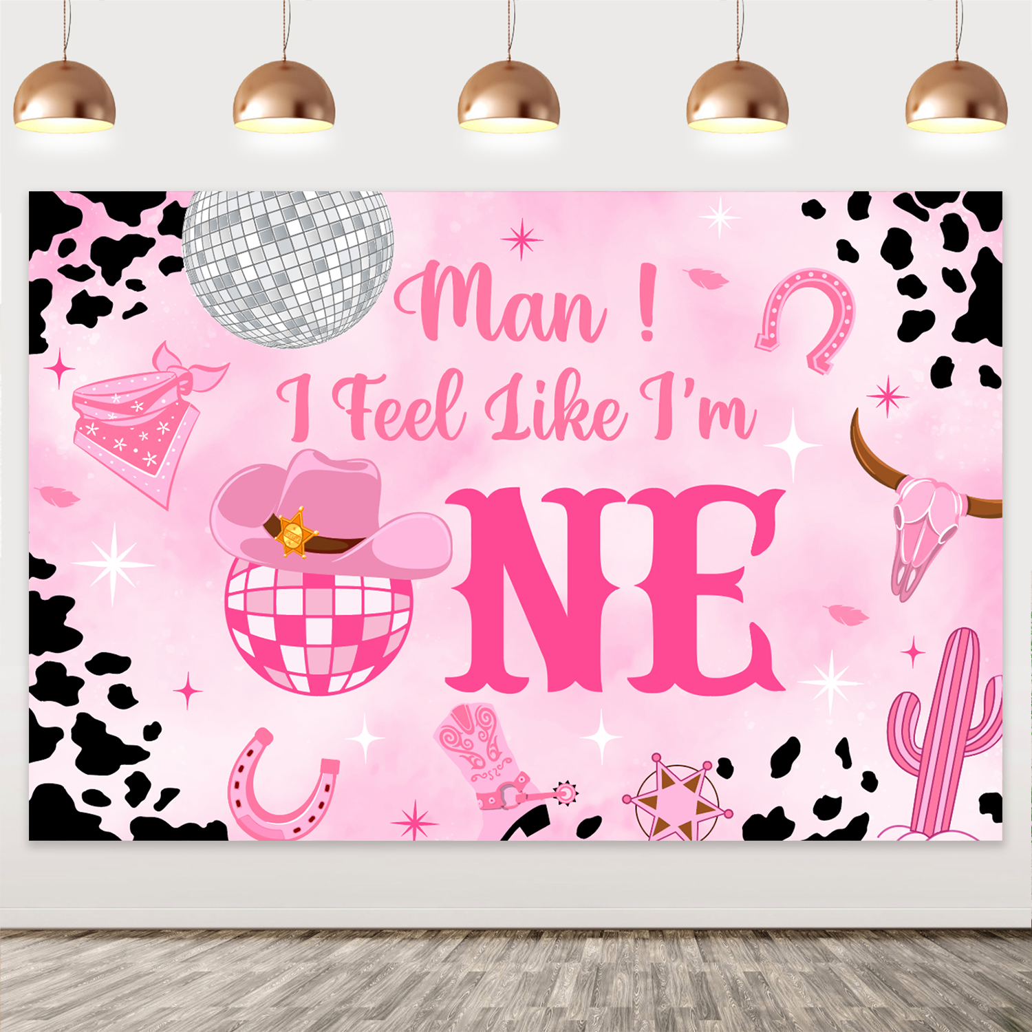 Disco Cowgirl 1st Birthday Decorations, Man I Feel Like I'M One Party ...