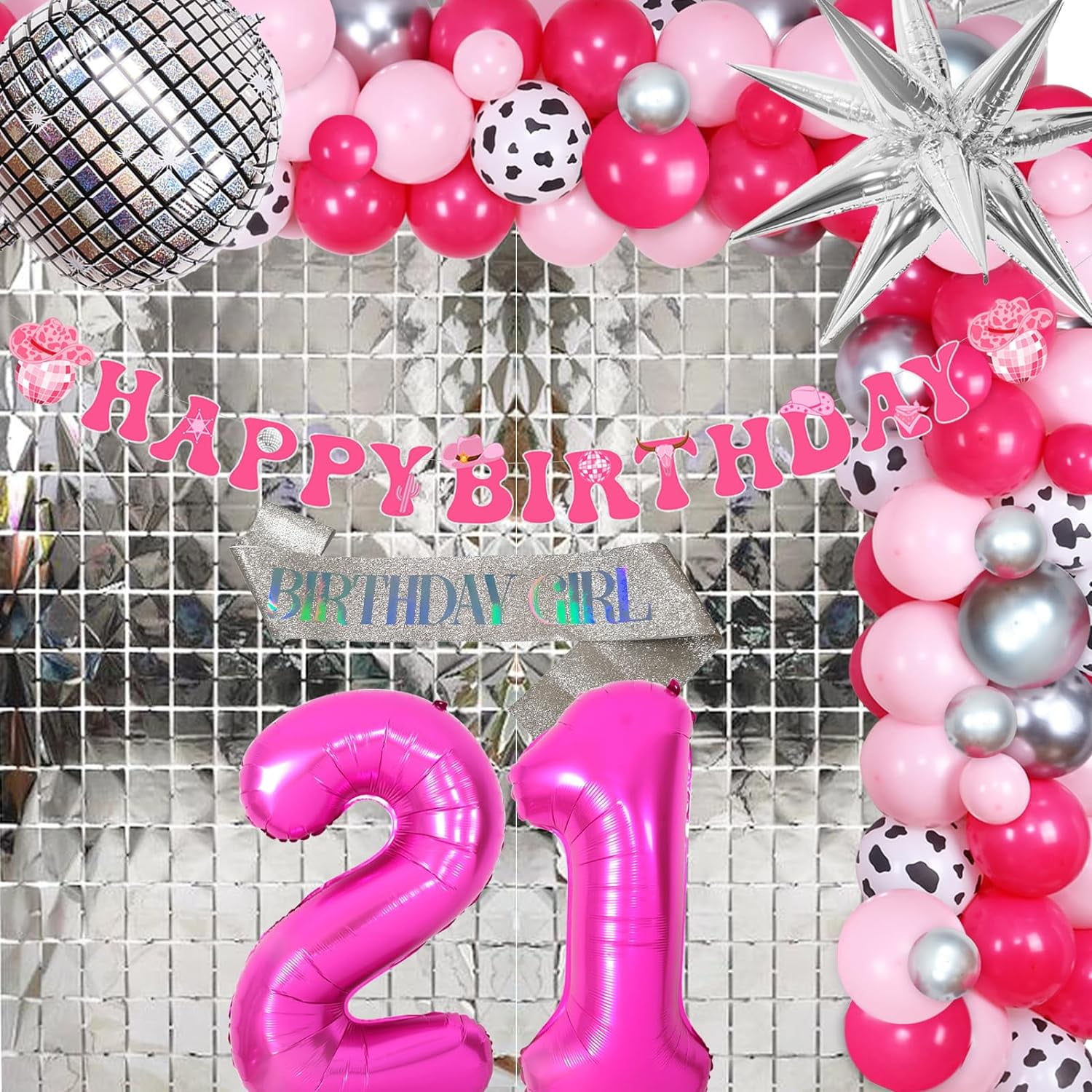 Disco Cowgirl 21st Birthday Decoration Western Cowgirl Birthday Party ...