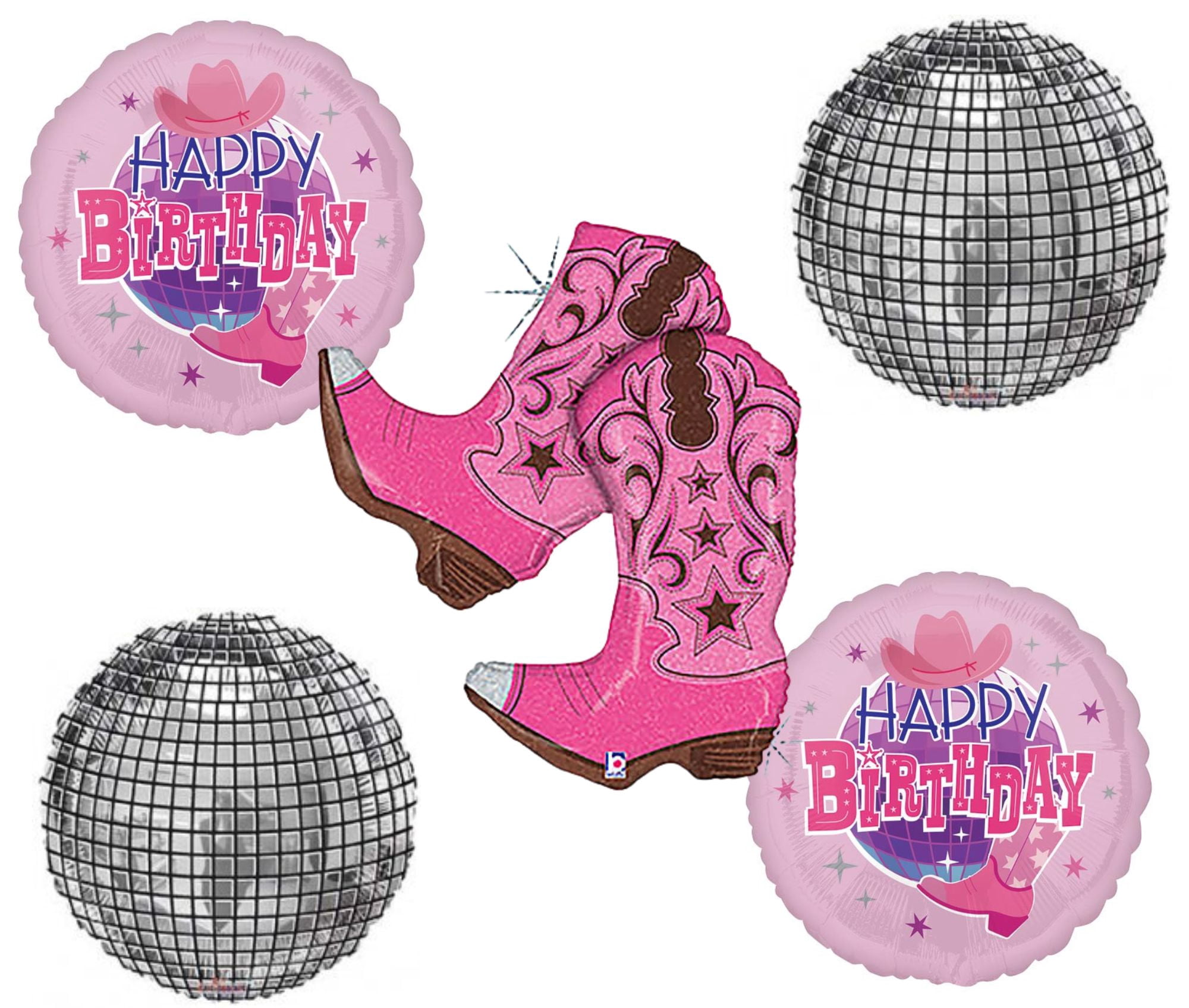 Disco Cowgirl Boots Western Ball Day balloons Decorations supplies ...