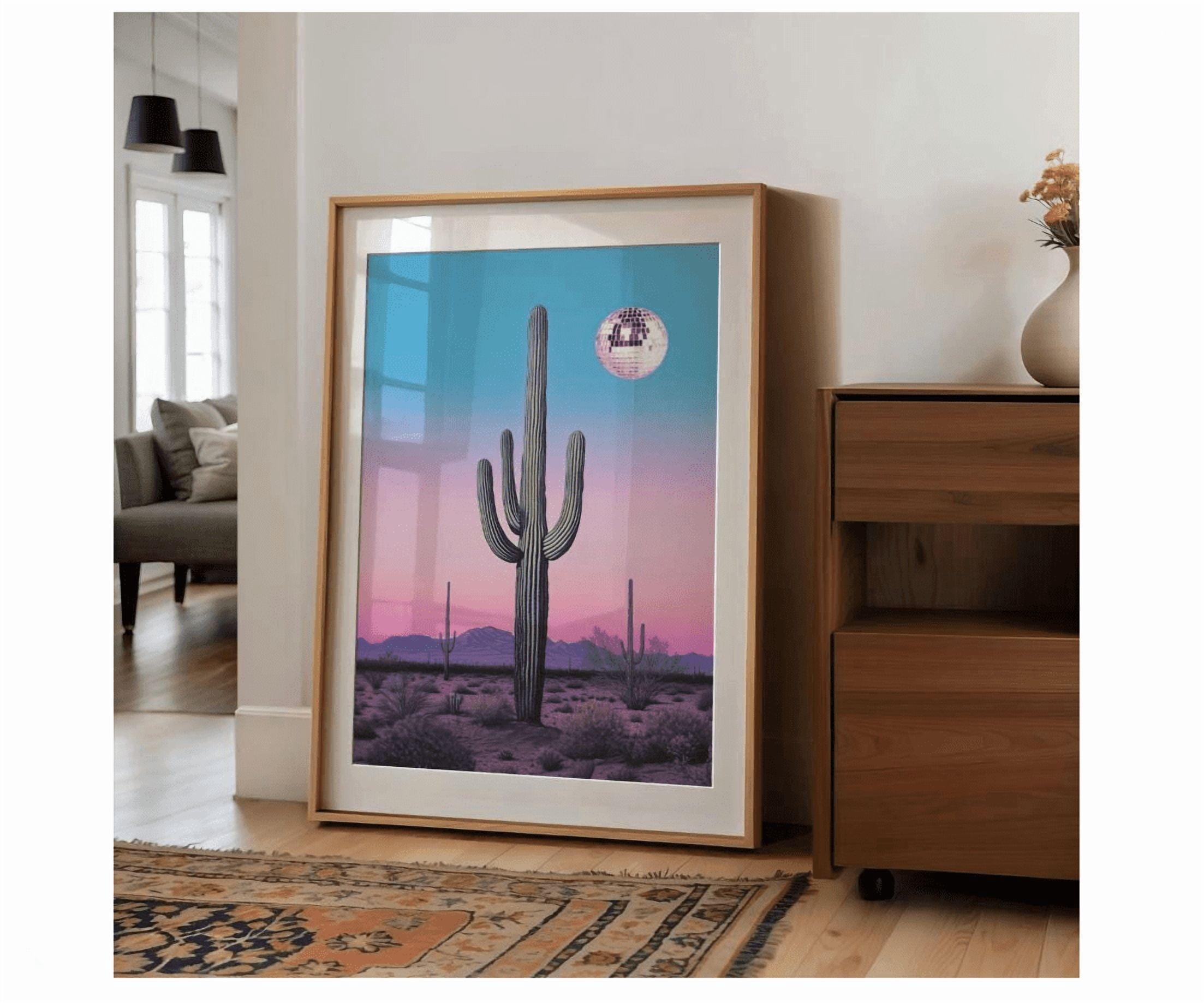 Disco Cowgirl Cactus Poster Desert Wall Art Home Decor Office Wall Art ...