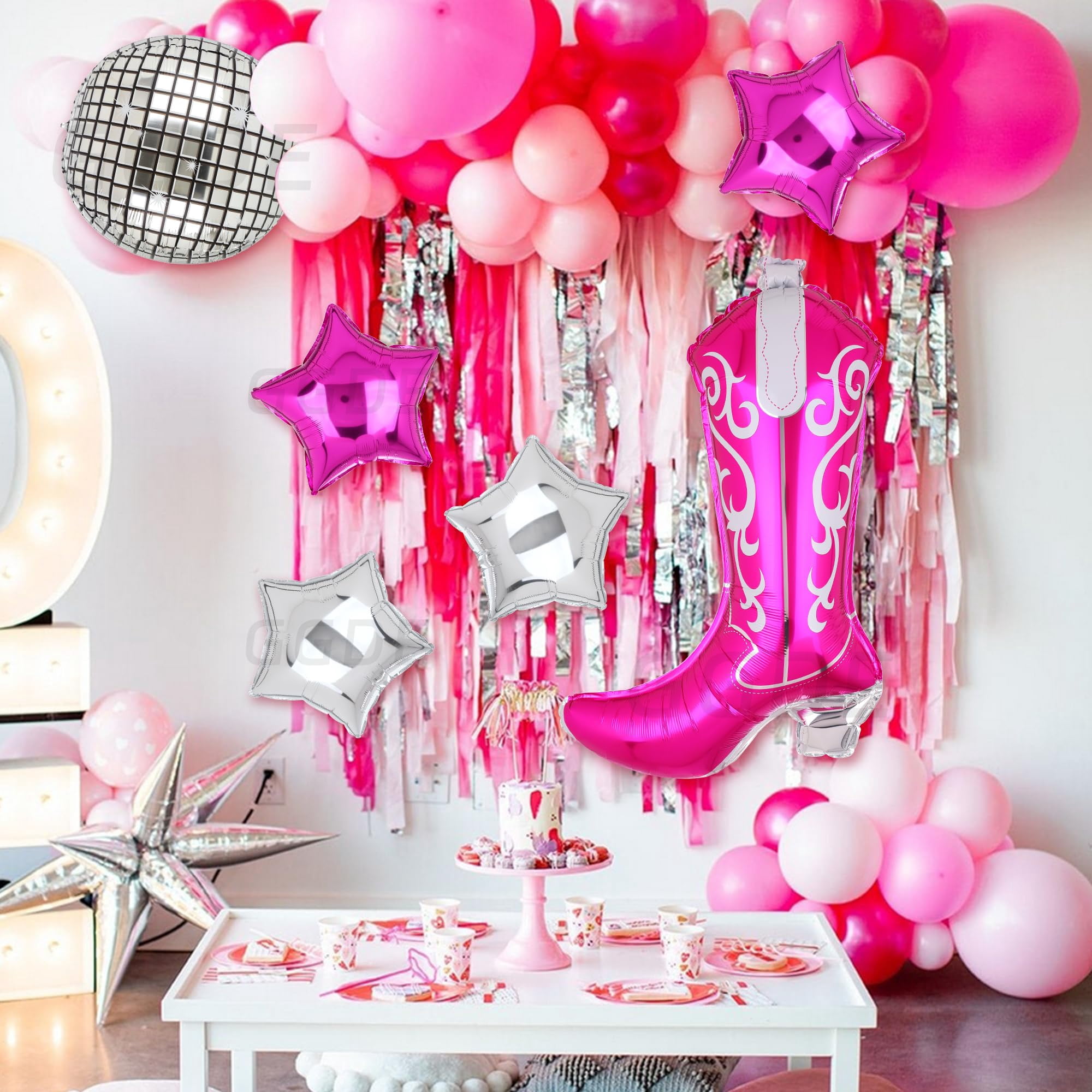 Disco Cowgirl Party AJH3 Decorations Cowgirl Boot Balloons 90s 80s ...