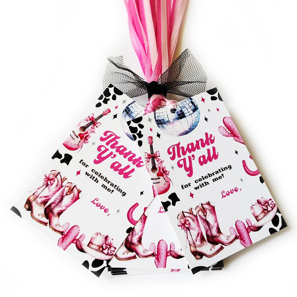 Disco Cowgirl Thank You YPF5 Favor Tags by Adore By Nat - Girl Kids ...