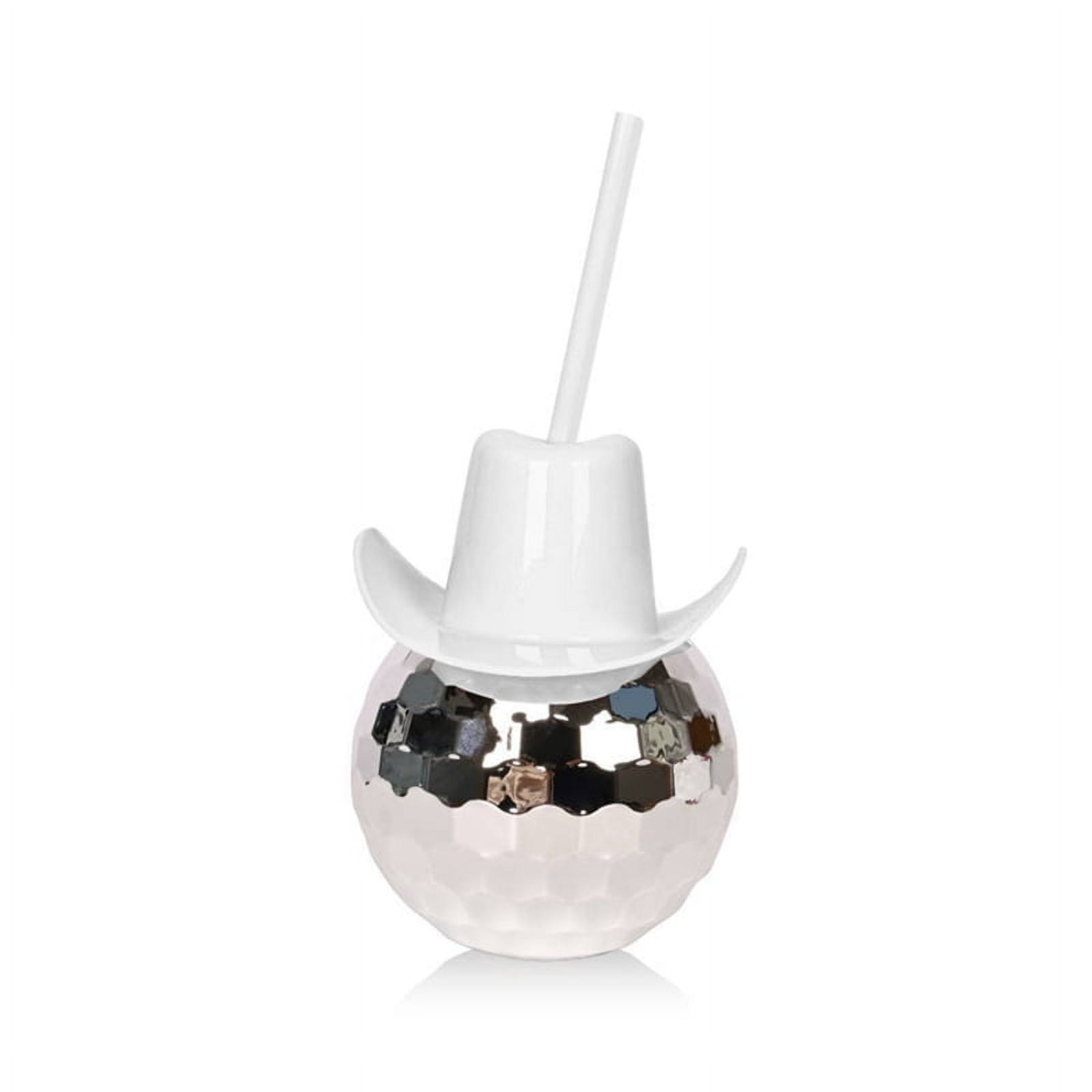 Disco Ball Cups Cowboy Hat Disco Ball Cup with Straws Bachelorette Hen ...