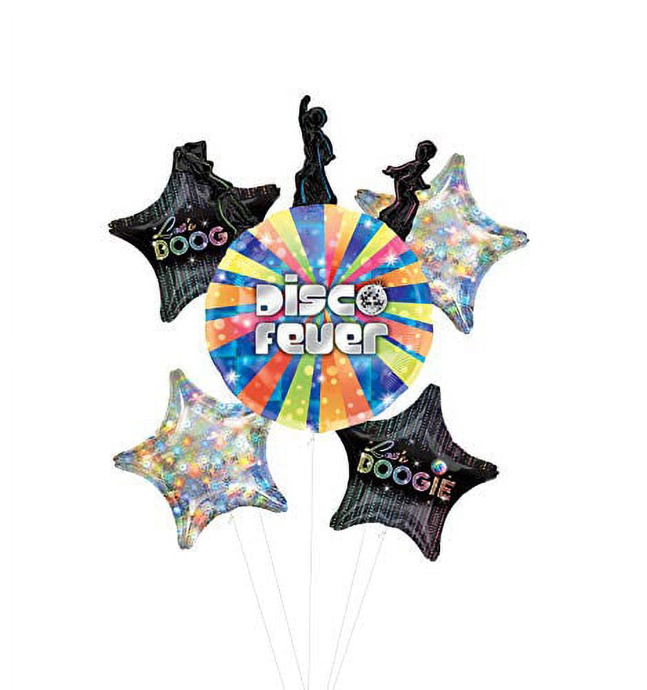 Disco Dancer Party Supplies Let's Boogie Balloon Bouquet Decorations ...