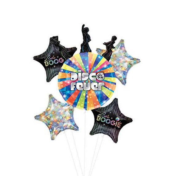 Disco Dancer Party Supplies Let's Boogie Balloon Bouquet Decorations ...