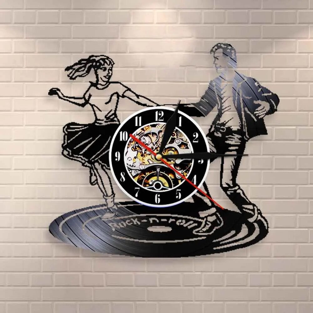 Disco Dancers Vinyl Wall Clock,Vinyl Record Clock Wall Art Black ...